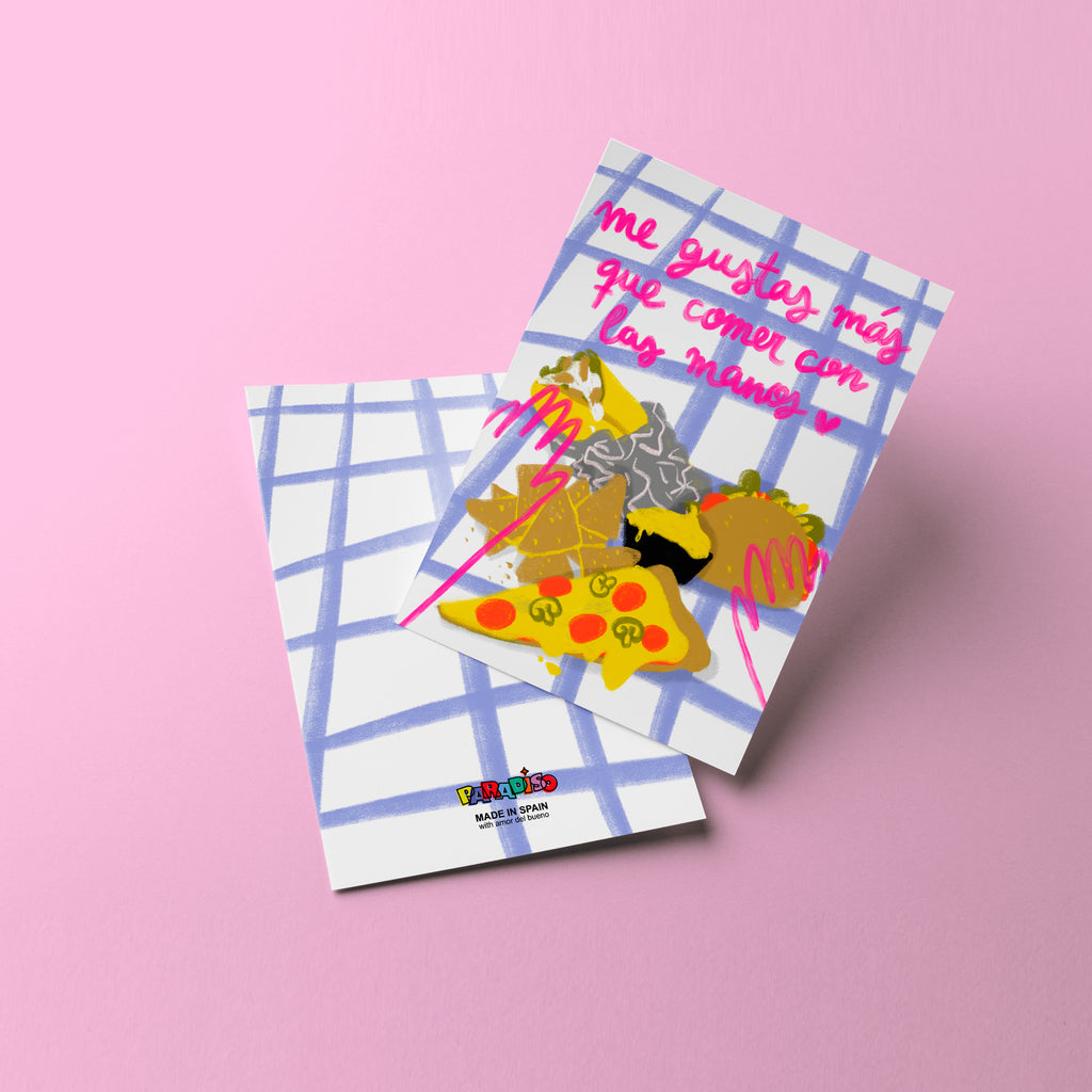 Postal - "Me gustas más que comer con las manos" – Shuave Shop